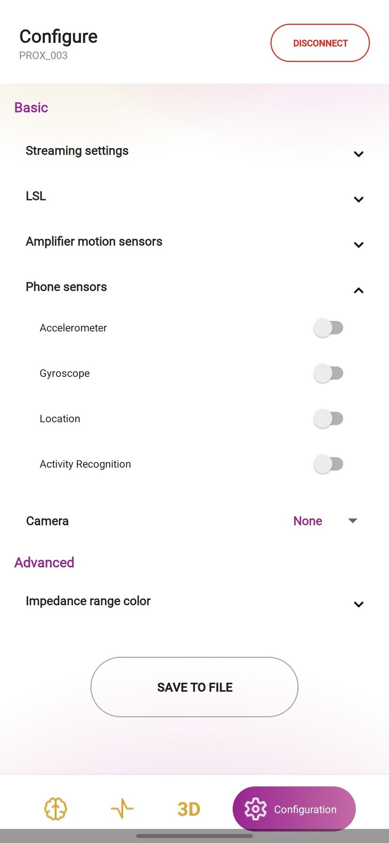 Can I include Android mobile phone motion activity in my EEG recording?